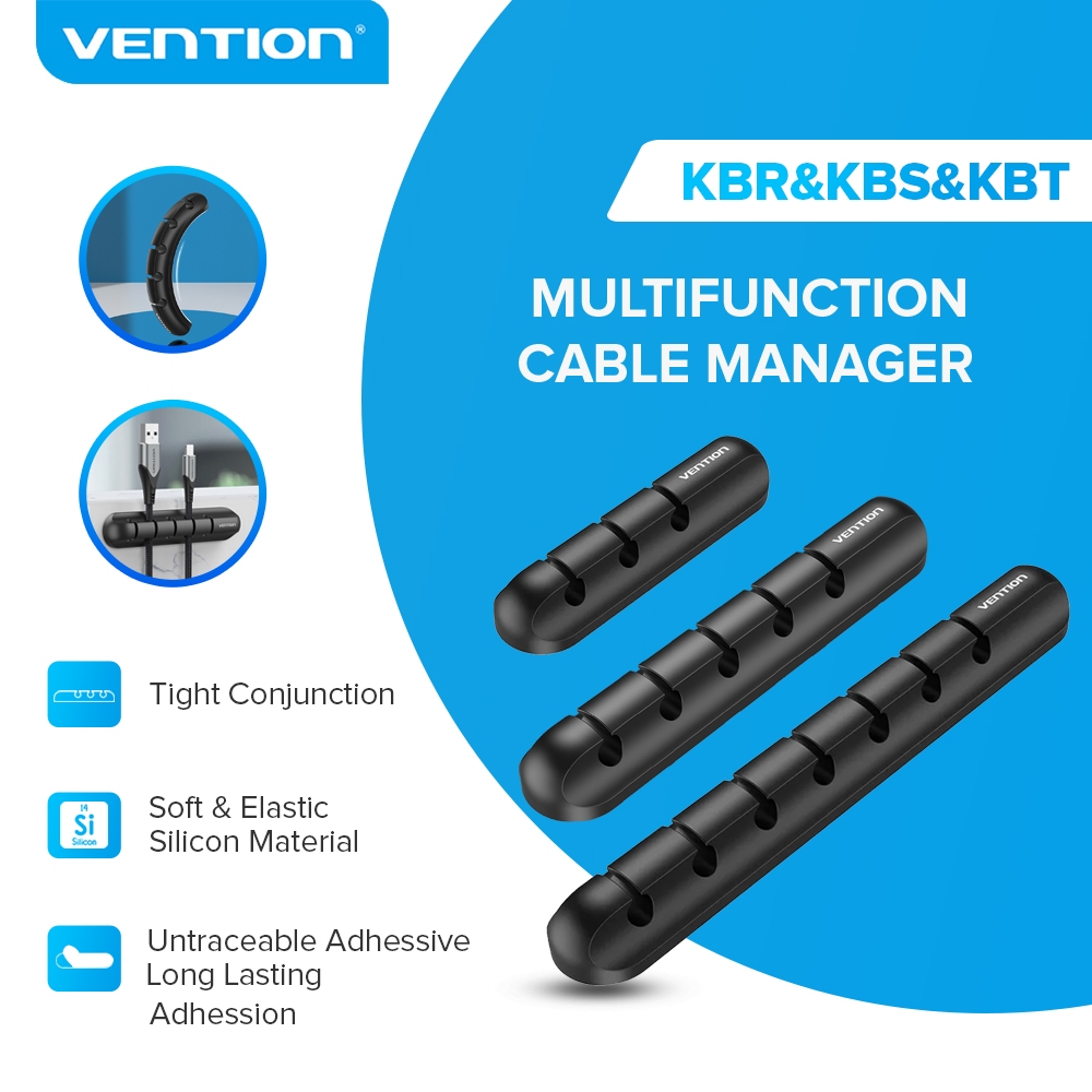 Vention KBT Cable Organizer Silicone Cable Clips Cable Management Cable Winder Desktop Tidy ...
