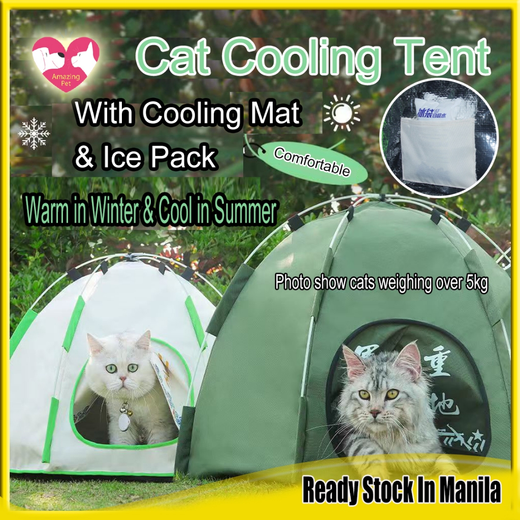 Cat House Portable Indoor/Outdoor Cat Cooling Tent for Cats and Dogs ...