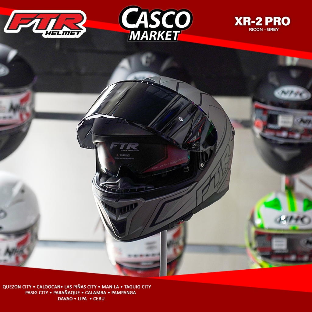 FTR RICON XR2 PRO FULL FACE DUAL VISOR MOTORCYCLE HELMET | Shopee ...