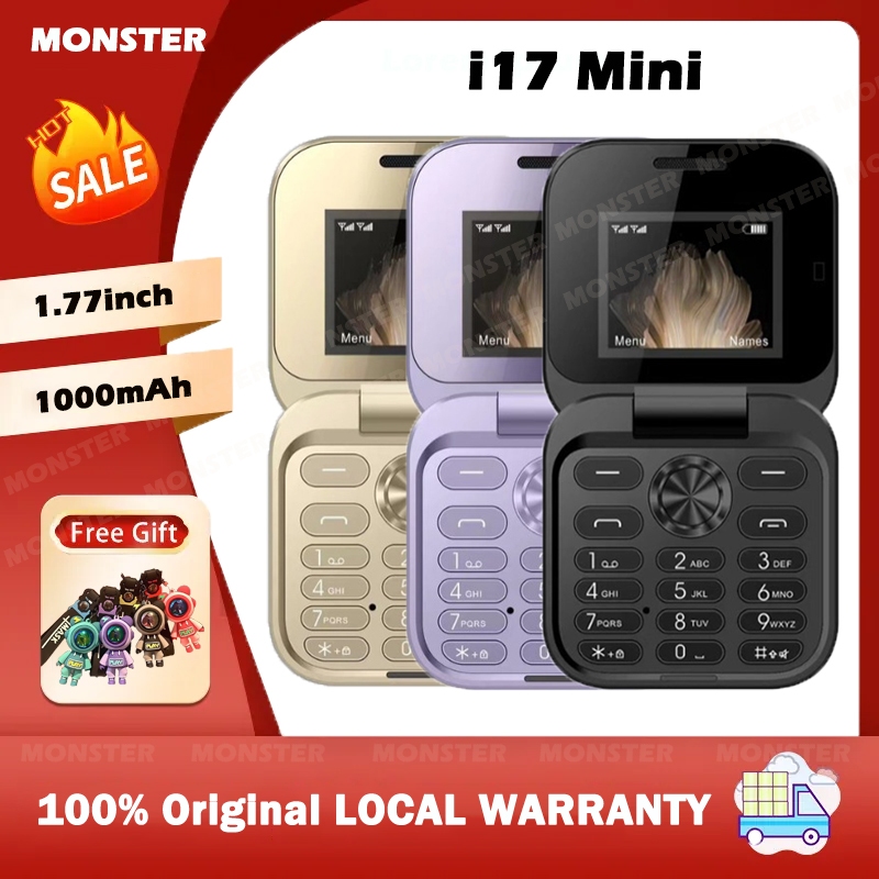 Original Flip Phone i17 Mini Mobile Phone 2G 3G dual card flipphone ...