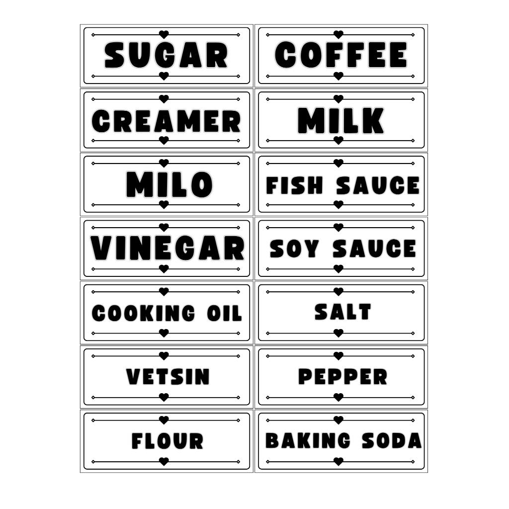 Condiment Sticker, Kitchen Labels, Waterproof,Sticker *SOLD PER PIECE ...