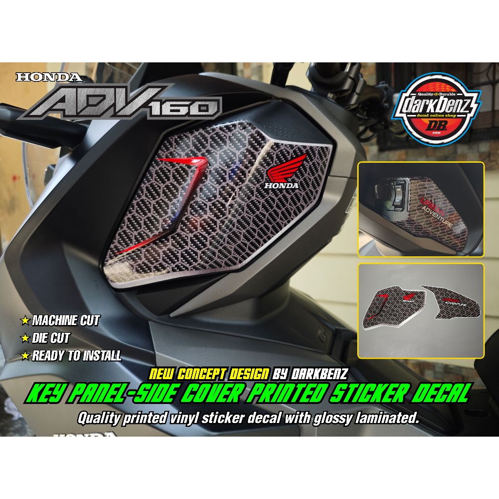 Honda ADV 160 & 150 New Key Panel & Side Cover Fairing Printed Sticker ...