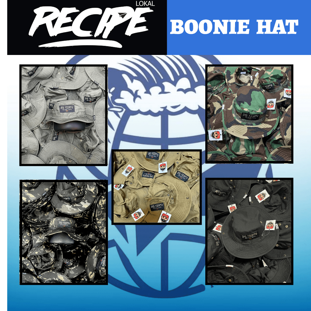 THE LOKAL RECIPE BLACK ARMY BOONIE HAT ORIGINAL | Shopee Philippines