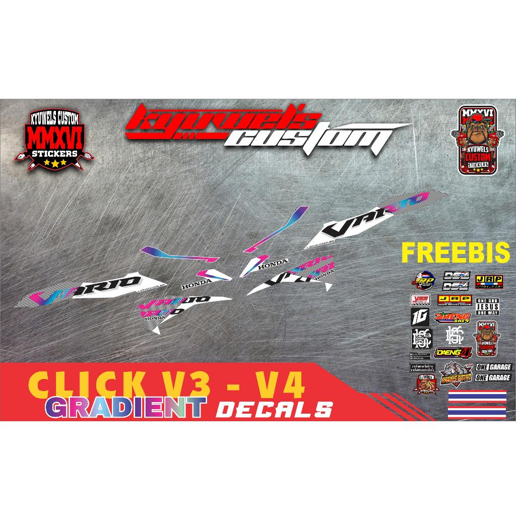 HONDA CLICK V3 - V4 GRADIENT VARIO DECALS | Shopee Philippines