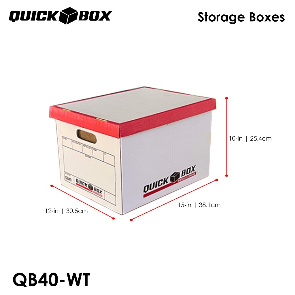 QUICKBOX Storage Boxes (Letter/Legal) 12"Wx10"Hx15"L ideal for filing ...