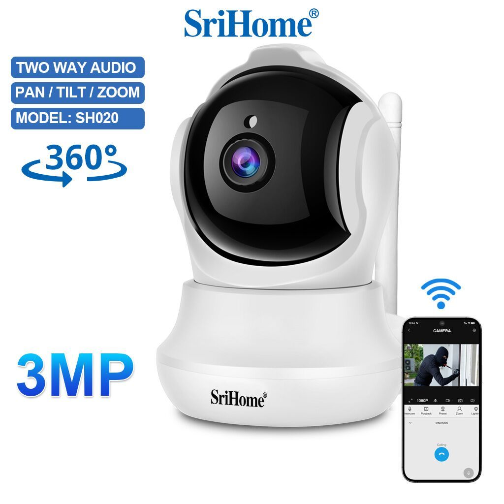 Sricam Srihome SH020 3MP Indoor CCTV IP Camera with WiFi HD Two-way ...
