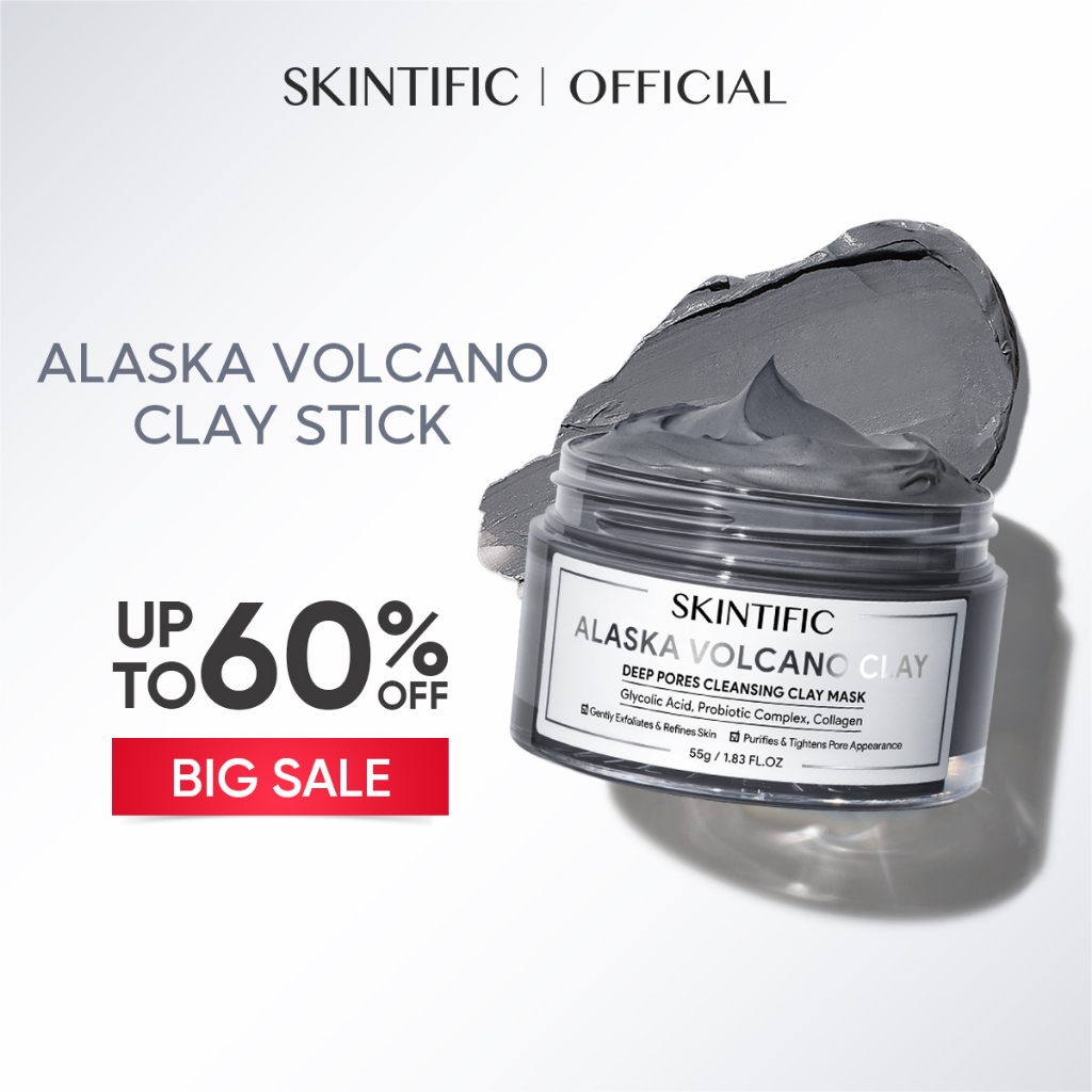 SKINTIFIC Alaska Volcano Clay Mask 55g Pores&Blackheads Cleansing ...
