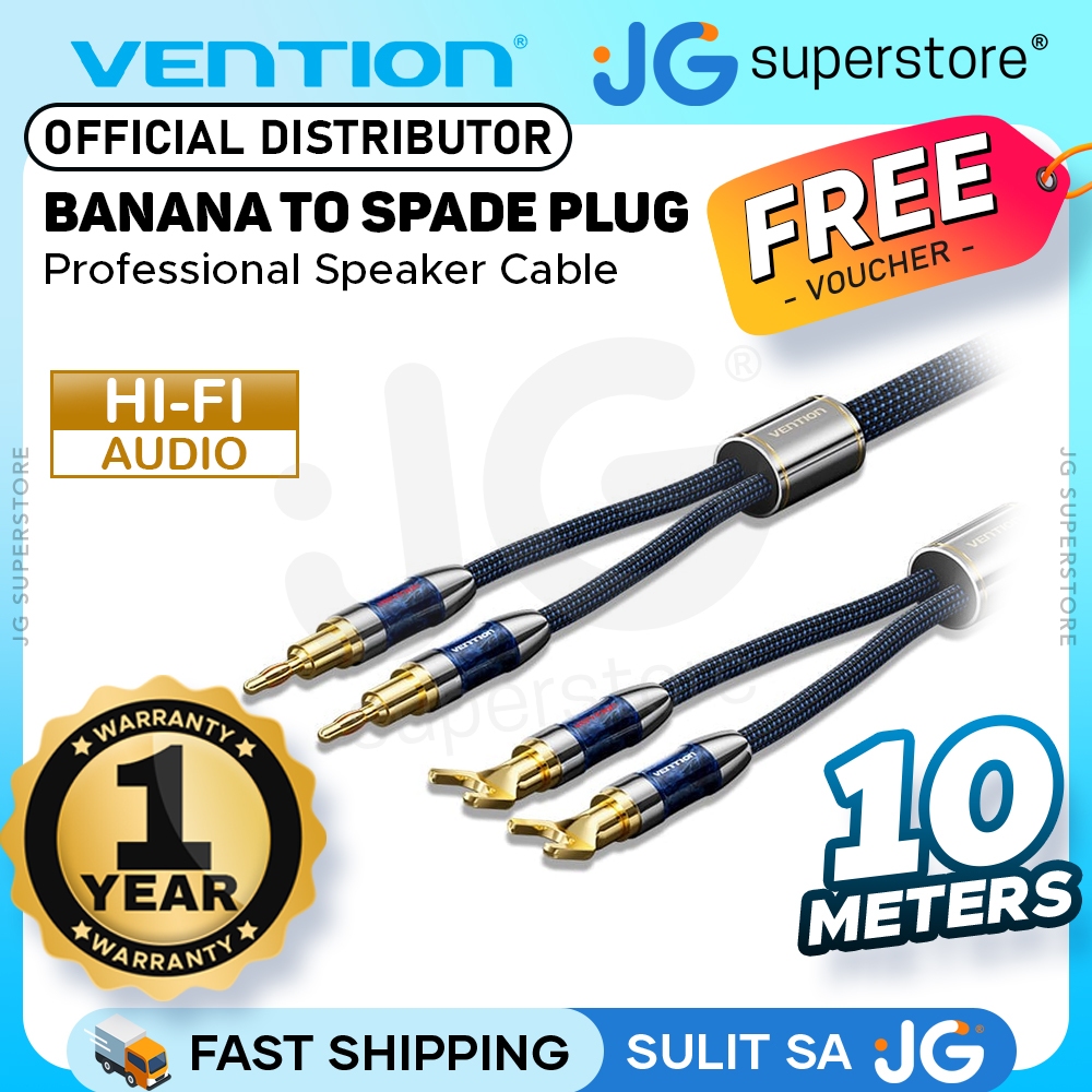 Vention Dual Banana to Dual Spade Plug Professional Speaker Cable (Hi ...