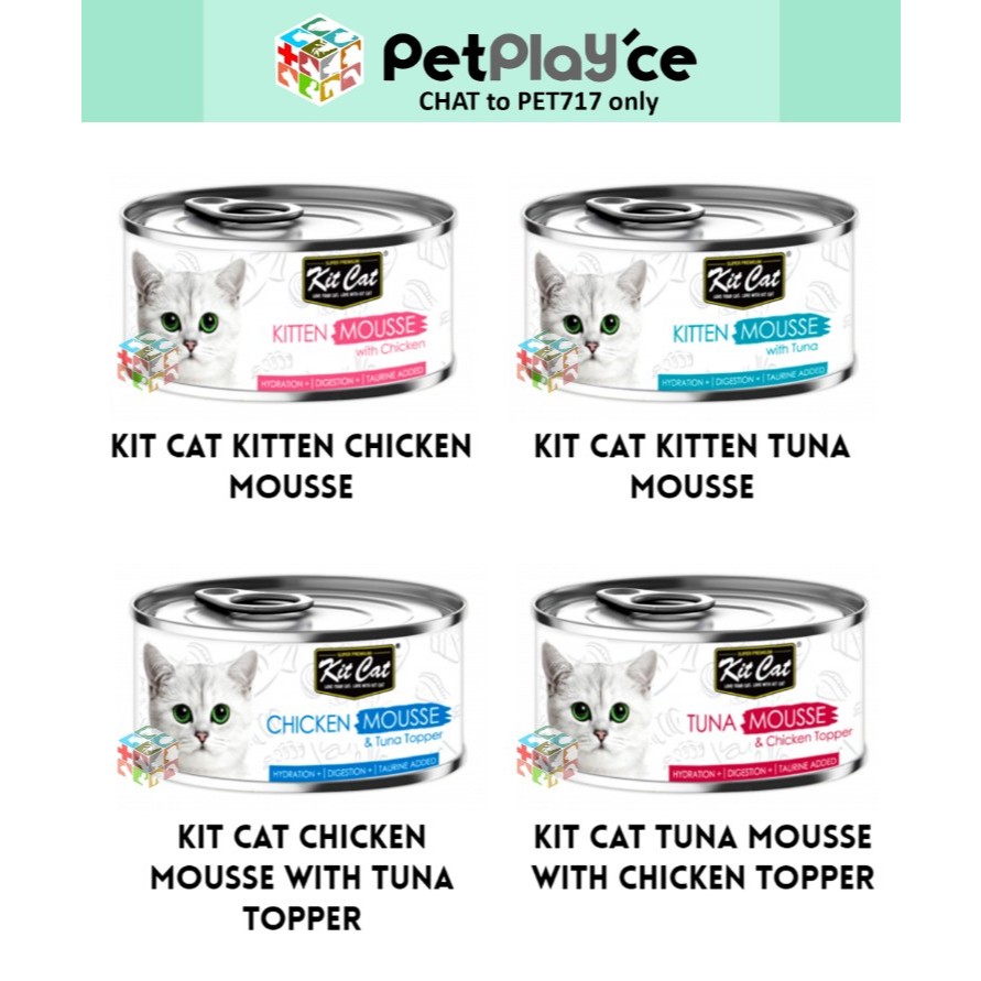 Kit Cat Mousse Kitten Food / Cat Food 80g in Can Wet food KitCat inCan ...