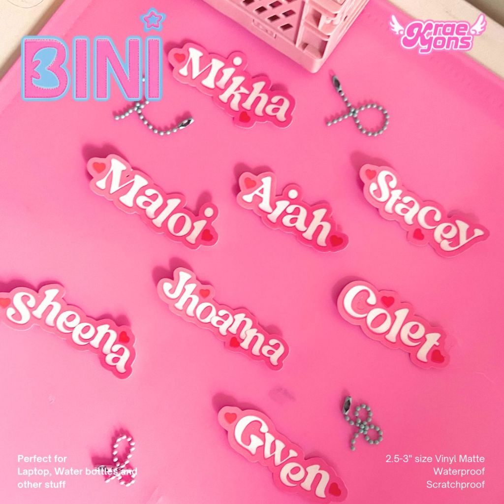 BINI Names Cherry on Top Inspired Vinyl Glossy Waterproof Stickers by ...