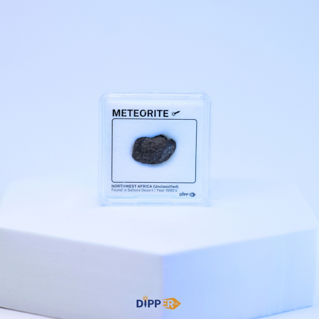 Authentic Meteorite (𝐍𝐖𝐀 𝐔𝐧𝐜𝐥𝐚𝐬𝐬𝐢𝐟𝐢𝐞𝐝) Specimen on Square Display Case ...