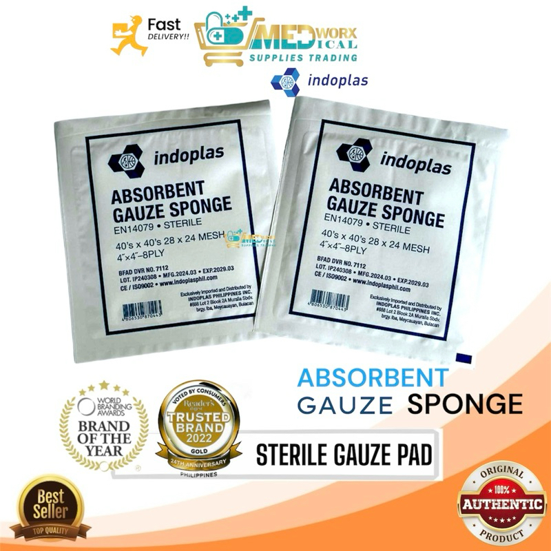 Indoplas Absorbent Gauze Sponge Pad | Sterile and Non - Sterile | 4x4 ...
