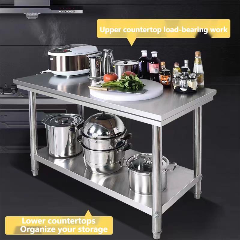 Hyundai New 2 Tier 304 Stainless Steel Kitchen Cutting Table Thickened ...