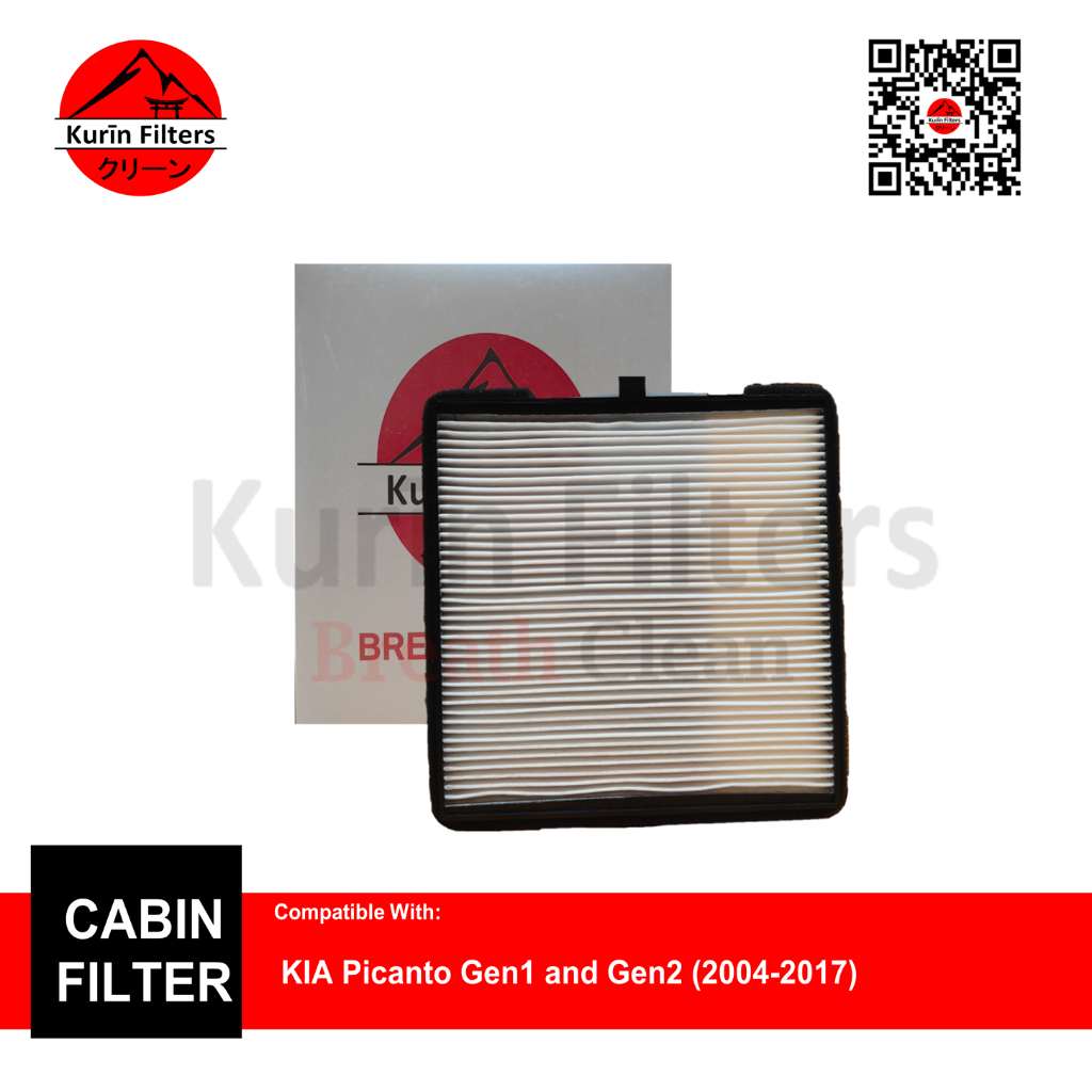 KURIN AC Cabin Filter for KIA Picanto Gen1 and Gen2 (2004-2017 ...