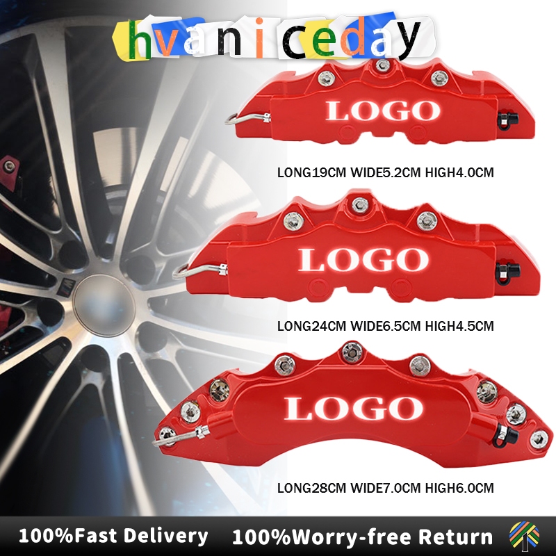 1Pack 3 Sizes Car Disc Brake Caliper Covers Universal 3D Red Racing ...