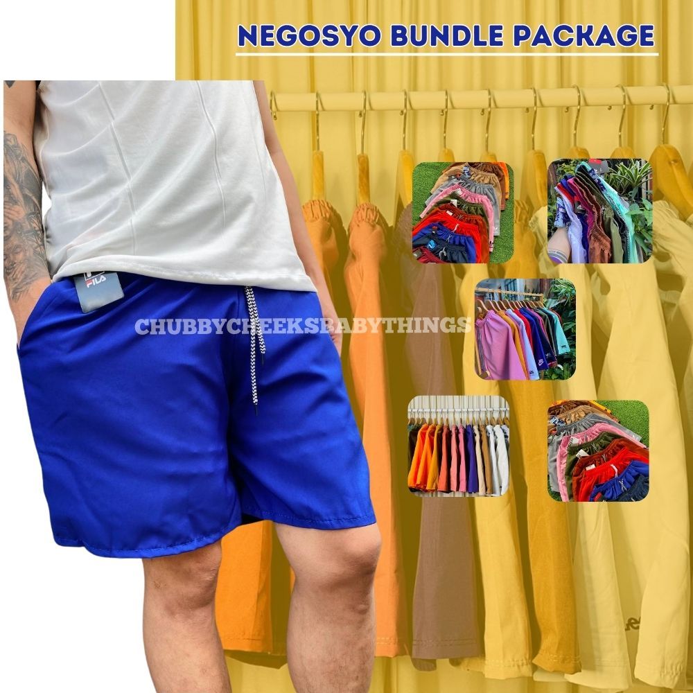 Taslan Plain Short For Men Negosyo Bundle (12 PCS) | Shopee Philippines
