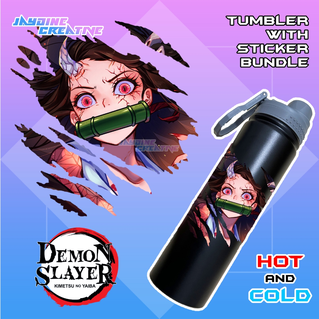 Demon Slayer D3 Nezuko Tumbler with scratch sticker hot & cold sports ...