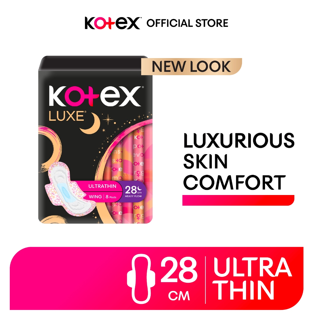 Kotex Luxe Ultrathin Feminine Pads 28cm - 8 pads | Shopee Philippines