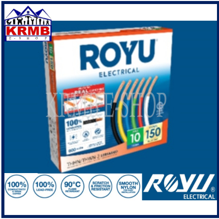 ROYU THHN / THWN ORIGINAL Stranded Wire #10 5.5mm2 7 strands 150 meters ...