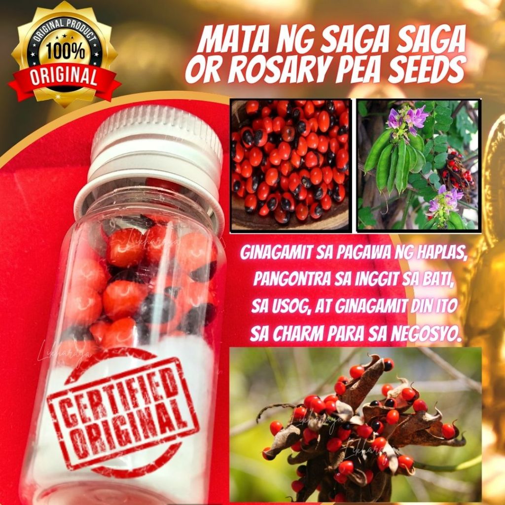 Mata ng Saga saga or Rosary Pea seeds ( In bottle/Pouch) luckycharms sa ...