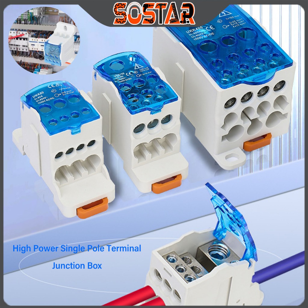 UKK-160A Power Terminal Distribution Box Terminal Block Junction Box Flame Retardant Shell ...