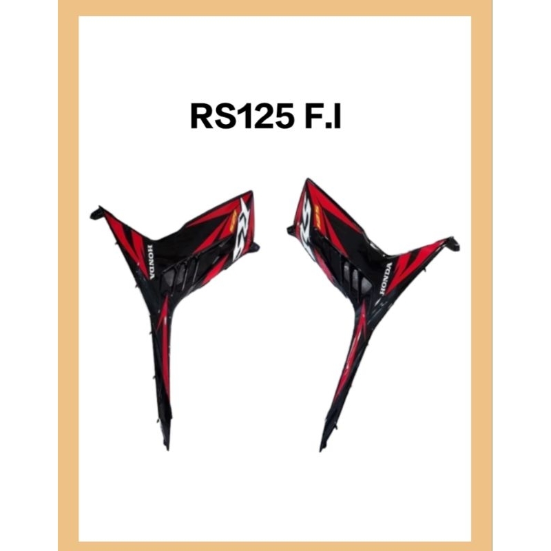 Leg shield RS 125 FI Palikpik set Glossy Black Red sticker HONDA ...