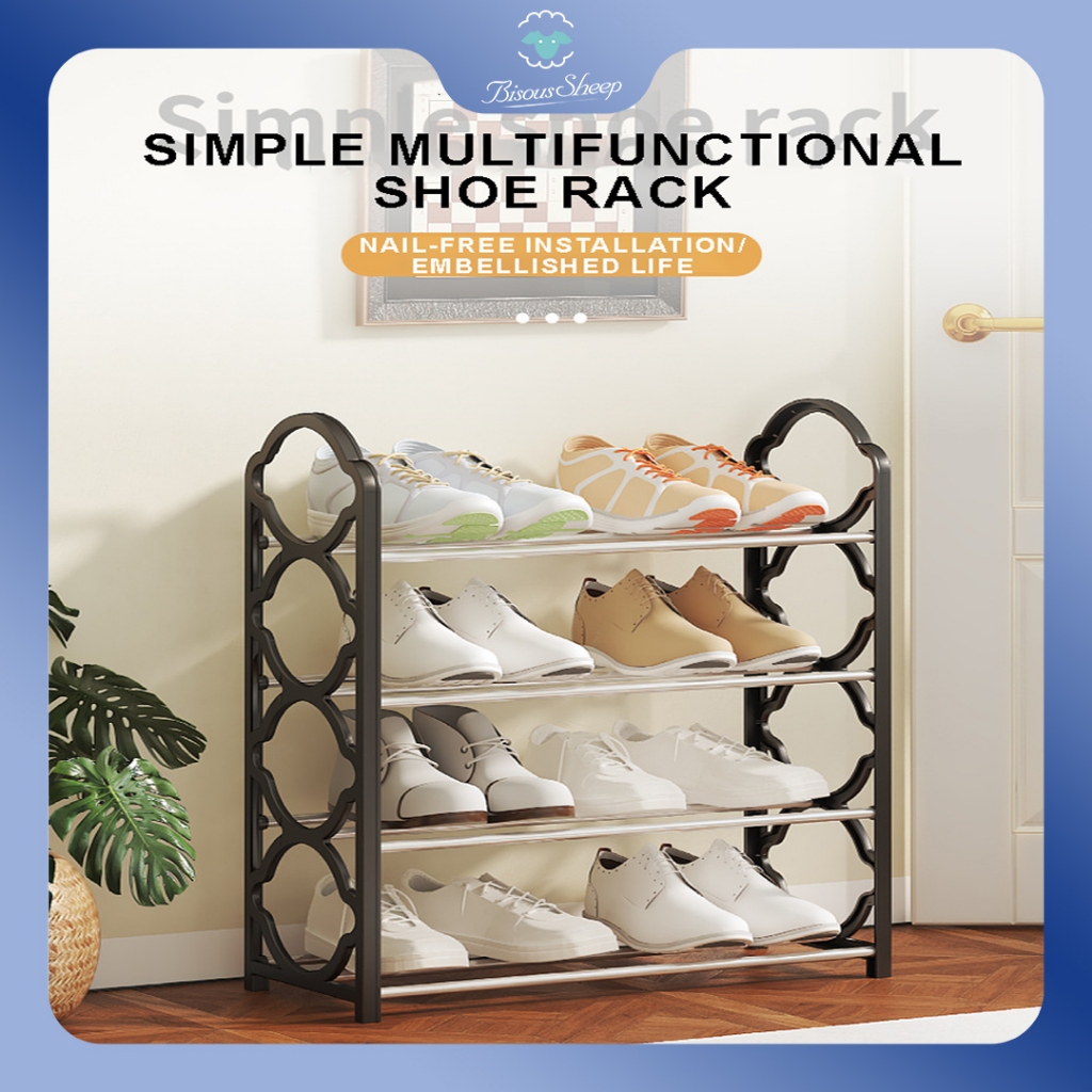 4 layer 5 Layer Simple Multi Shoe Rack Stainless Steel Easy Assemble ...