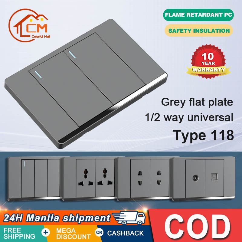 CM Wall Switch for Light Household Wall Outlet Socket 118 Type Modern ...
