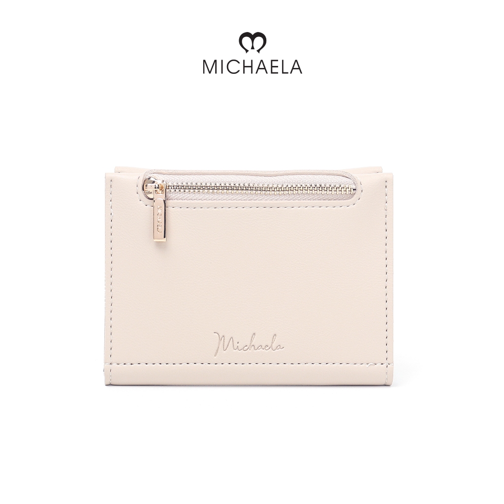 MICHAELA Minimalist Bifold Wallet with Zip Coins Pocket Slim Spacious ...
