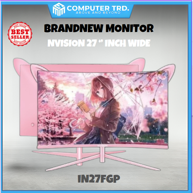 NVISION IN27FGP 27'' Pink 27'' /FGW White Wide Monitor 165hz 1920x1080 ...