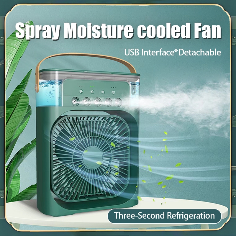 PB Misting Compact Fan 4-in-1 USB Portable Fan with 7 Color LED Lights ...