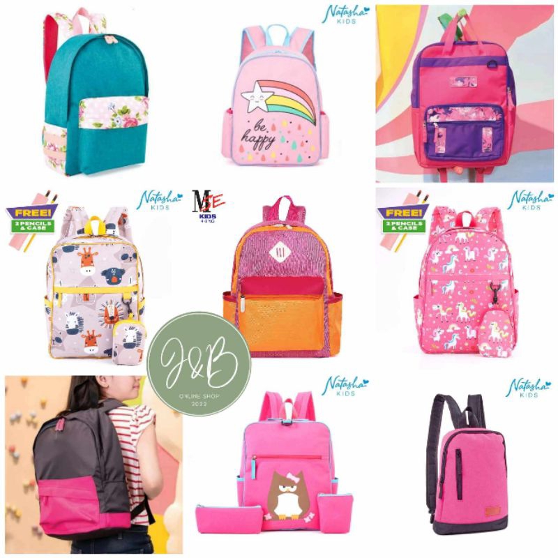 NATASHA / MSE Kids Girls Back To School Backpack and Sling Bag | Shopee ...
