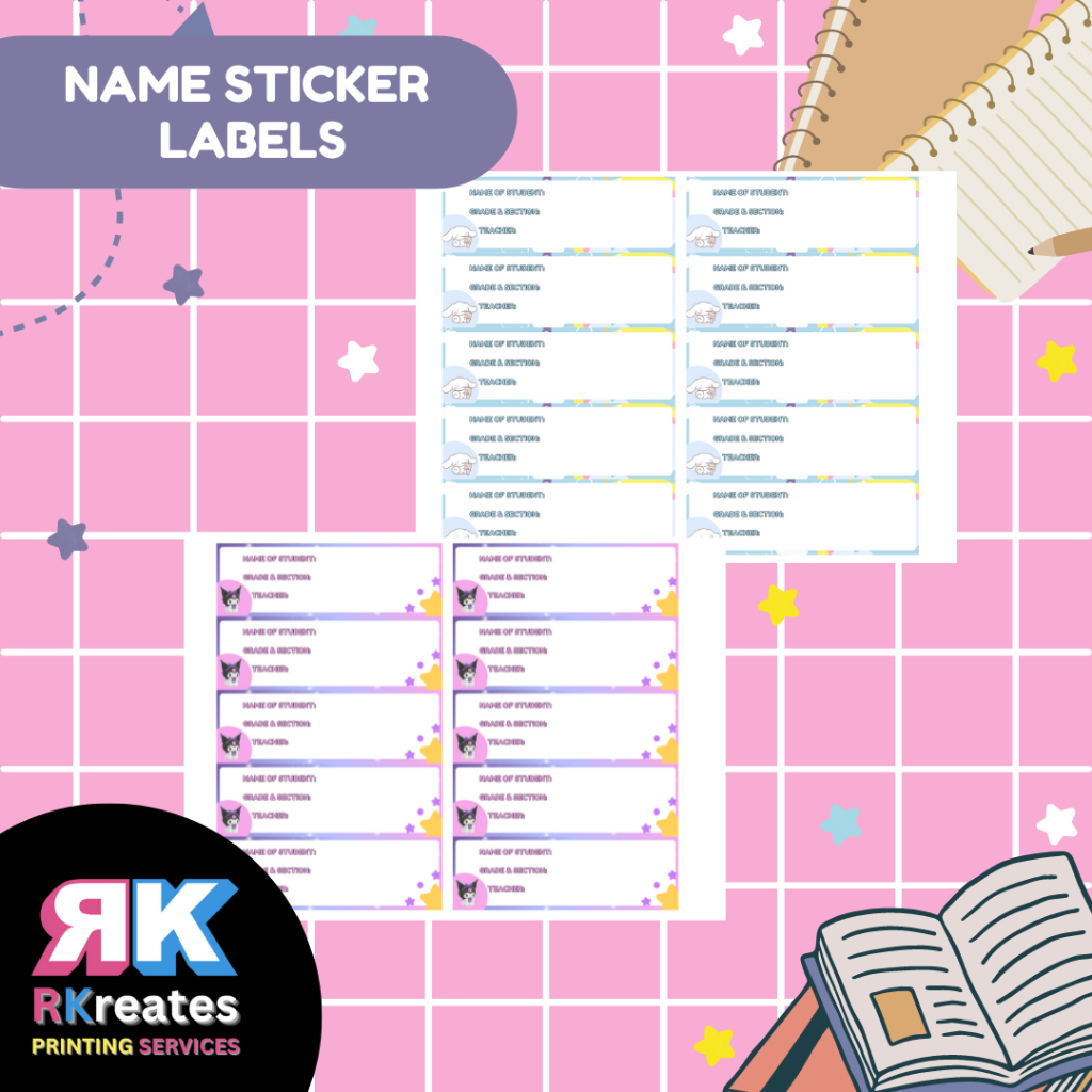 Colorful Notebook Name Sticker Labels | Customizable Name Sticker ...