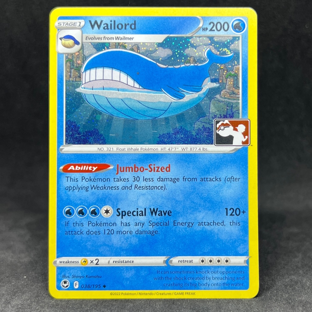 Pokemon TCG Wailord 038/195 Stamped Holo 2024 Play Prize Pack Series 4 ...