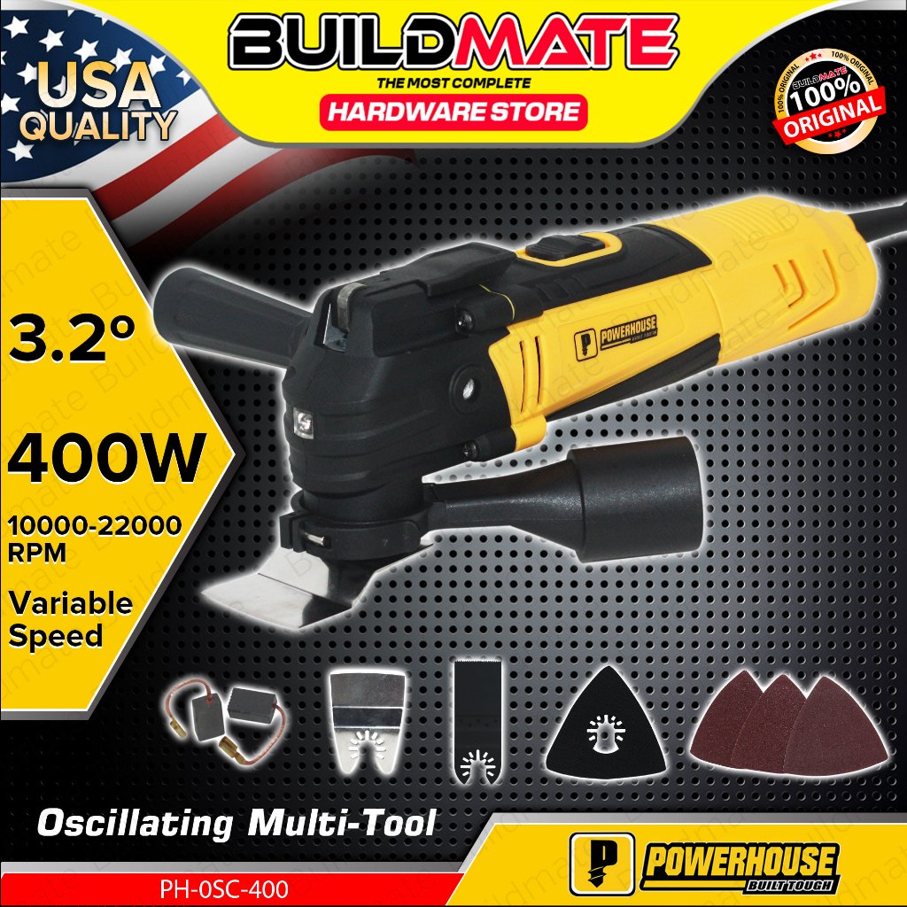 BUILDMATE Powerhouse 400W Oscillating Multi-Function Tool Set Wood ...