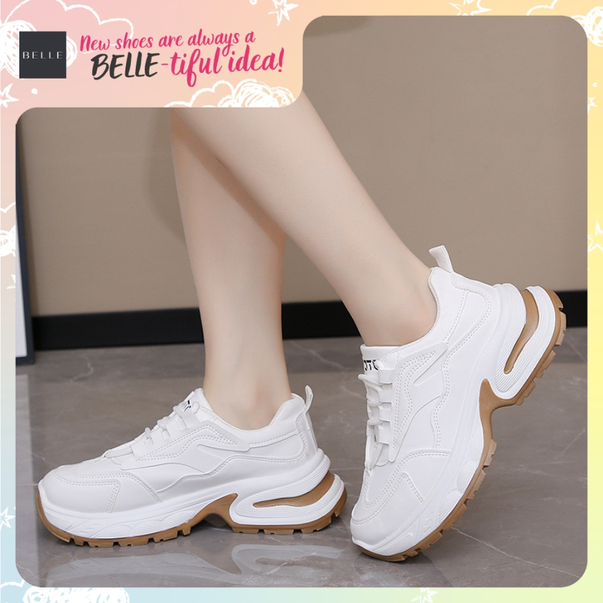 BELLE Sapatos for Women Casual Brown and White Shoes Lace Up and Low ...