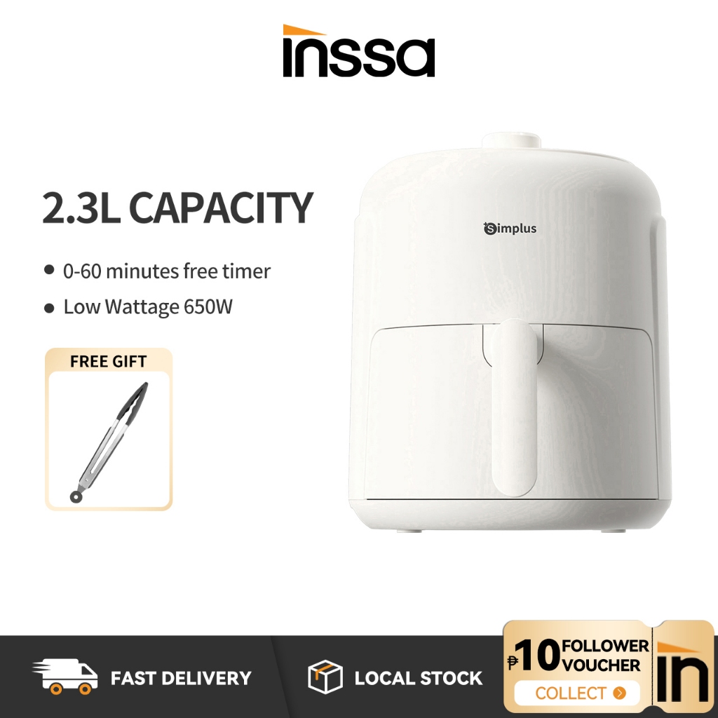INSSA x Simplus Air Fryer 2.3L Small Capacity Small Size Easy Storage ...