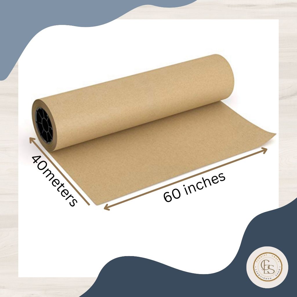 Kraft Paper Counter Roll Brown Paper 80gsm DIY Craft Materials 60"x40m ...