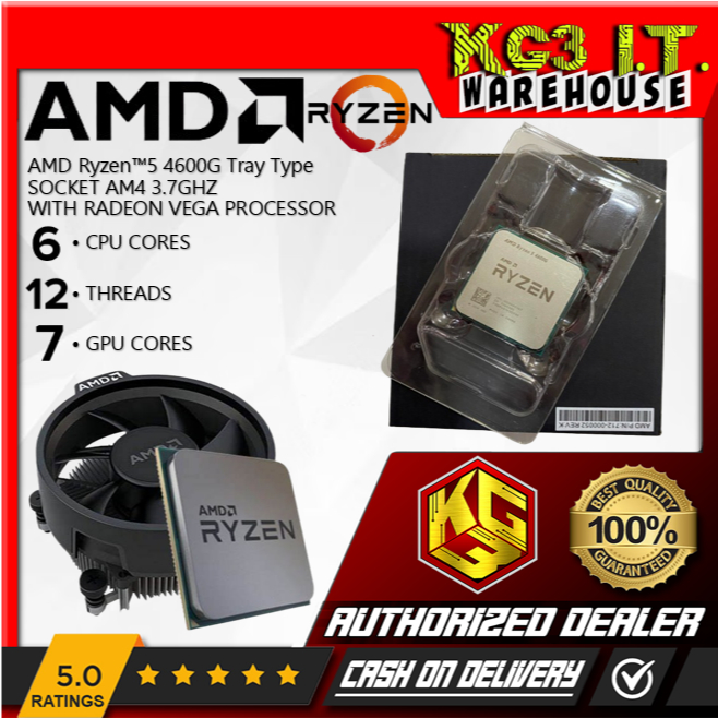 AMD Ryzen 5 4600G Socket AM4 3.7GHz Tray Type With Cooler / Without Box ...