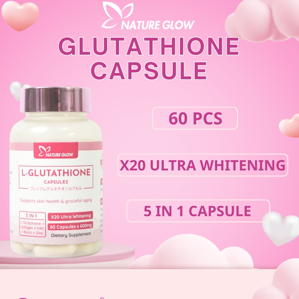 NATURE GLOW Glutathione Capsules Anti-Aging Whitening Skin Collagen ...