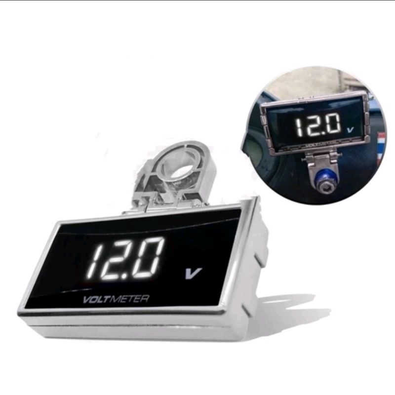 LED VOLT METER WITH HOLDER WATERPROOF 12V | Shopee Philippines