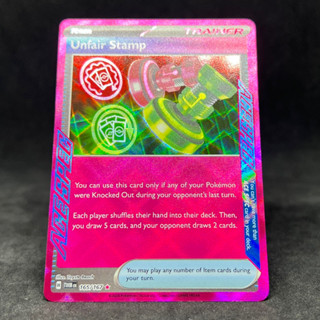 Pokemon TCG Unfair Stamp Ace Spec Rare 165/167 2024 Scarlet & Violet ...