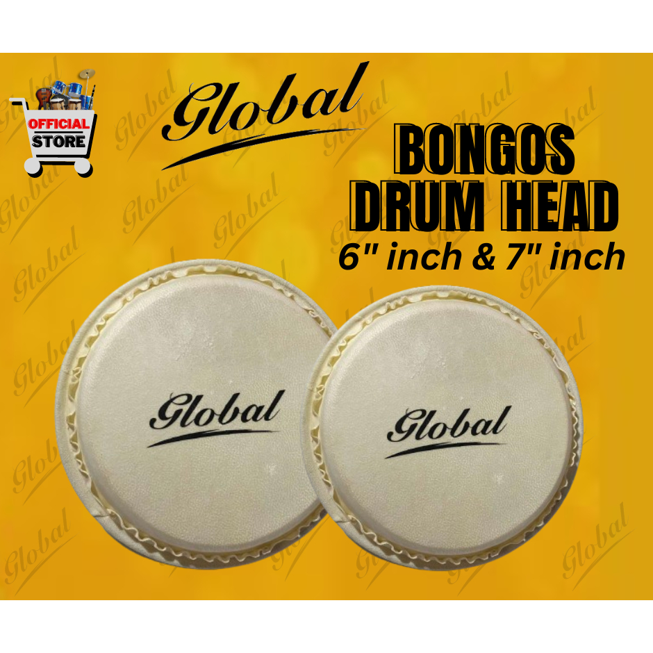 BONGOS DRUM HEAD pair size 6" and 7" made of NATURAL GOAT SKIN sold by ...