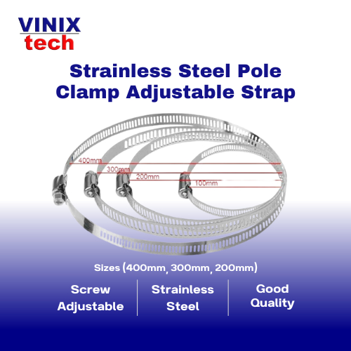 Stainless Steel Adjustable Pole Clamp Strap - For Pole Mounting Bracket ...