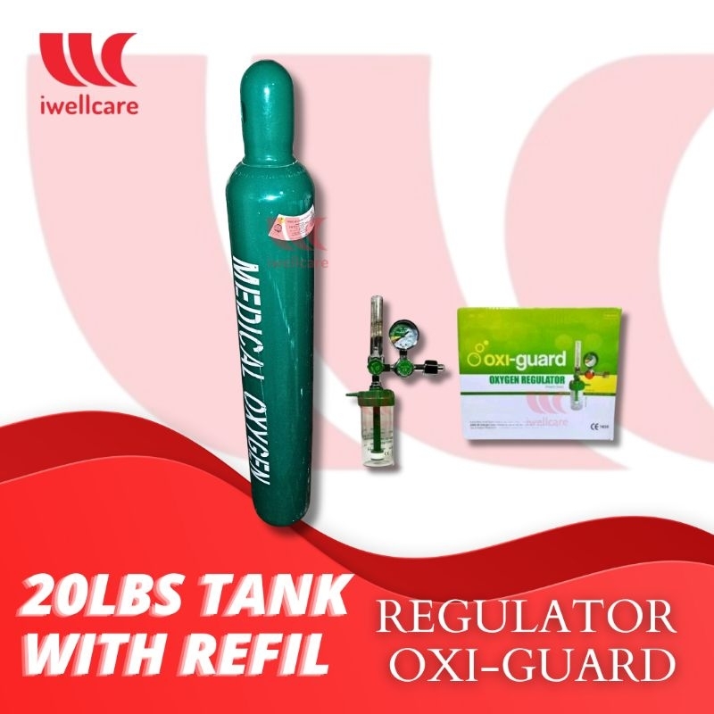 Oxygen Tank 20LBS with complete set (with content/refil) and Oxi-Guard ...