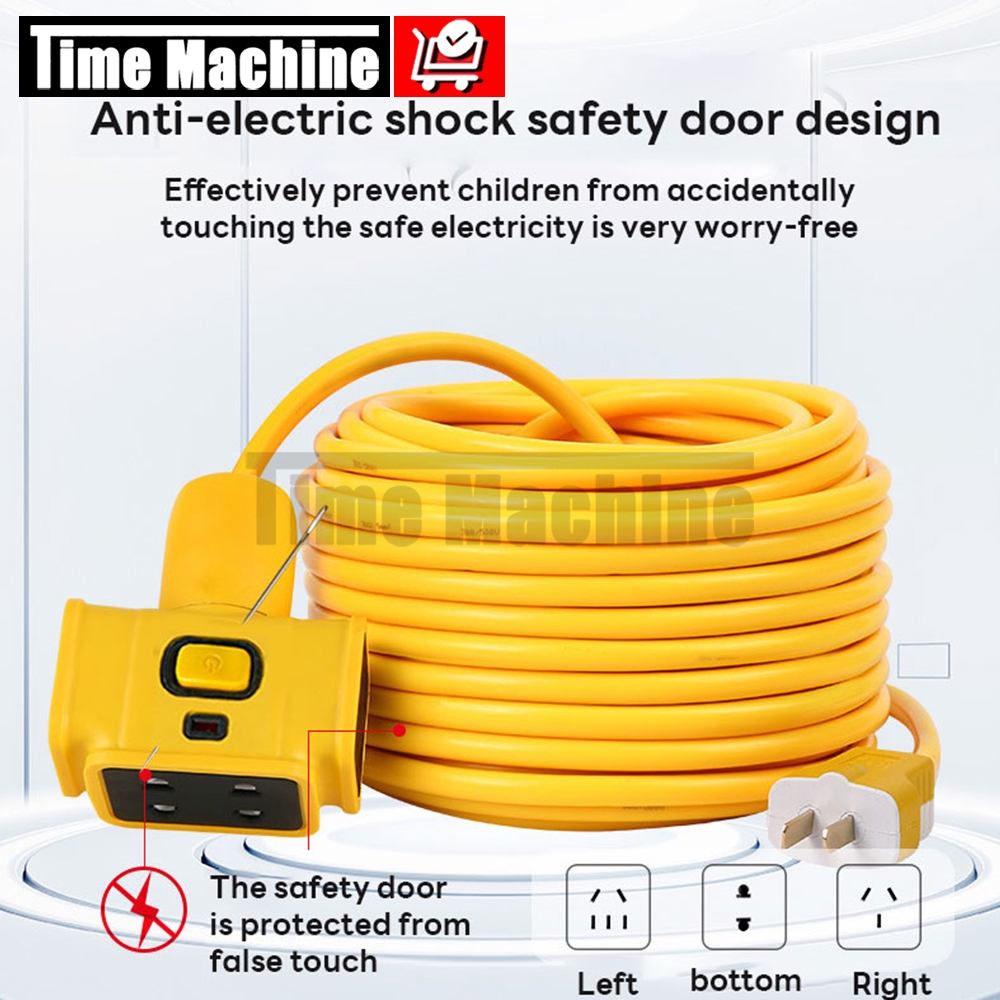 5M-40M Extension Cord Socket With Switch Long Plug-In Strip Electric ...