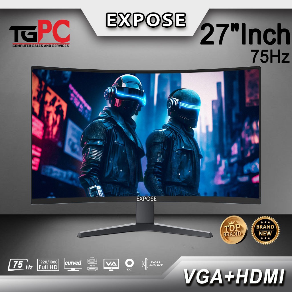 EXPOSE Curved Gaming Monitor 27 Inch 165Hz 75Hz 4K IPS Computer PC ...
