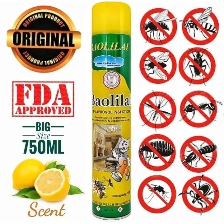 Original Baolilai Mosquito Killer 750ML Lemon Insecticide Aerosol ...