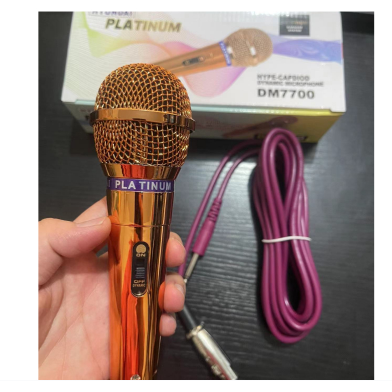 PLATINUM Karaoke DM-7700 Gold High-End Dynamic Wired Microphone High ...