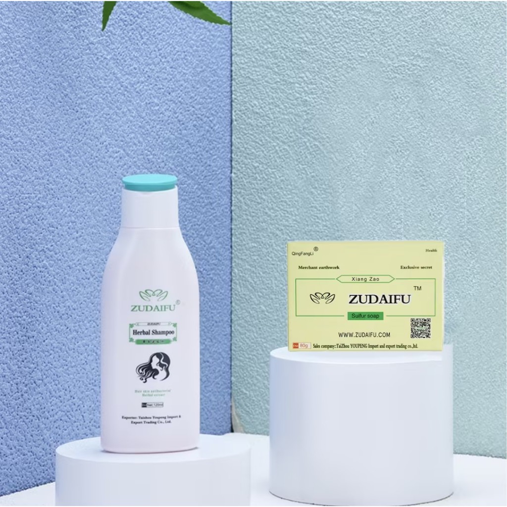 ZUDAIFU shampoo 120ml and sulfur soap 80g highly effective anti ...